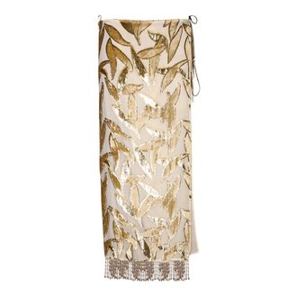 Roberto Cavalli Midi-Rock mit Blattmotiv - - Skirts - Damen - Mehrfarbig - S