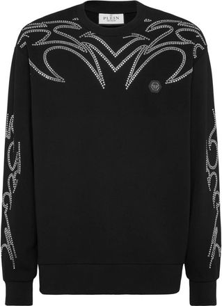 Philipp Plein Homme, Sweatshirts et sweats &agrave; capuche, Noir, Taille: XL Fleece SweaT-shirt Texas Studs