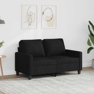 vidaXL vidaXL Canap&eacute; &agrave; 2 places Noir 120 cm Tissu