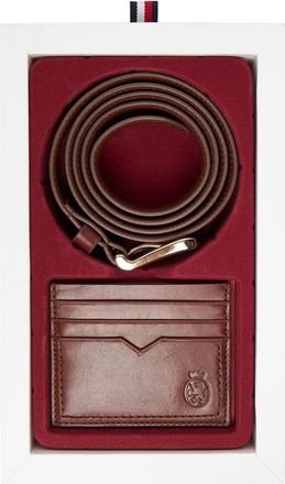 Tommy Hilfiger Kartenetui und G&uuml;rtel Set Tommy Hilfiger Th Crest Belt And Cc Holder AM0AM13934 Braun