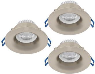 Eglo 3er Set Einbaustrahler Salabate, &Oslash; 8,8 cm, Deckenspots Badezimmer, Bad Deckenstrahler aus Aluminium in Silber, warmwei&szlig;, neutralwei&szlig;, kaltwei&szlig;, IP65