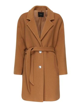 Pinko Manteau Au Genou - Marron