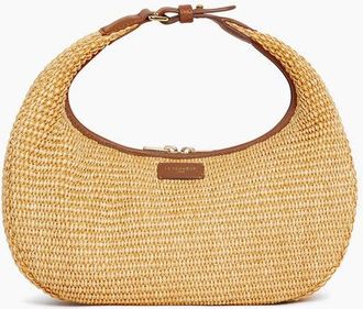Le Tanneur Petit sac hobo Juliette effet raphia et cuir lisse