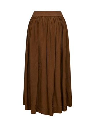 Uma Wang Womens Mustard Viscose Gillian Midi Skirt