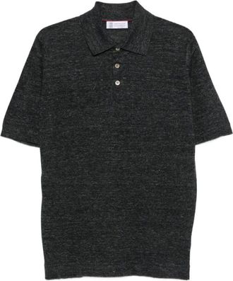 Brunello Cucinelli Homme, Tops, Gris, Taille: XL Polo en Tricot