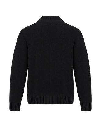 Arte Logo-Embroidered Wool Cardigan - Black