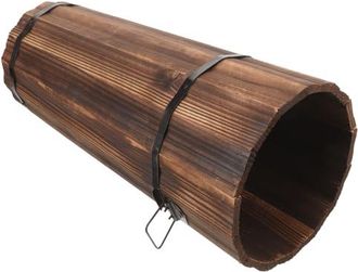 OSALADI Seau à Parapluies en Bois Carbonisé Moyen Support de Rangement Stable pour Parapluies et Cannes Organisateur DEntrée Compact pour Maison et Bureau Gai