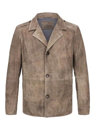 Milestone Herren Lederjacke braun Ziegenvelours