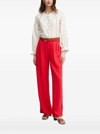 Hoss Intropia blouse à plastron brodé - Blanc