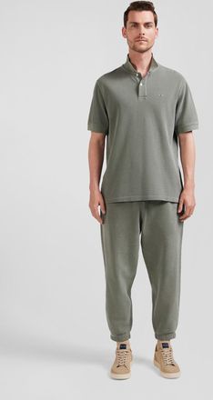 Eden Park Polo Manches Courtes Unisexe En Piqu&eacute; Coton Kaki Surteint Coupe Oversized