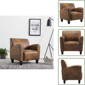 vidaXL Sessel Braun Wildleder-Optik - Relaxsessel - Wildleder Optik - Wohnzimmersessel - Sessel Braun - Gem&uuml;tlicher Sessel