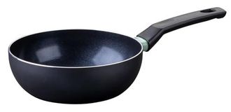 Fackelmann 688125 wok tous feux 20 cm sans PFAS, poêle de cuisson, sans PFAS, antiadhésive, tous feux, poêle induction, Aluminium, Noir, Vert, 20 cm