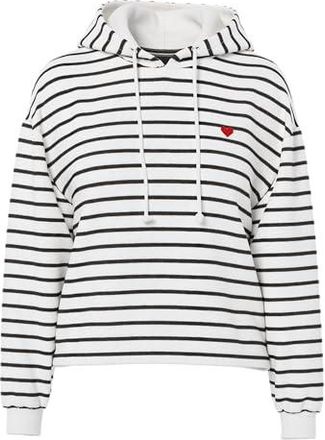 Pieces Pieces Hoodie Pcchilli Ls Sweat à Capuche Stripes EMB Noos BC, Cloud Dancer, L Femme