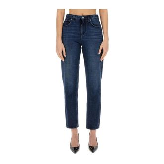Dolce & Gabbana Femme, Jeans, Bleu, Taille: 36 FR Jean &Eacute;vas&eacute; Court Taille Haute