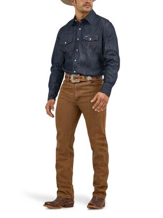 Wrangler Herren Big & Tall Western Premium Performance Workshirt, Denim, 3X Tall, Denim, 3X-Gro&szlig;