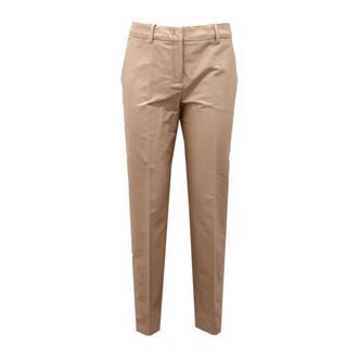 Max Mara Baumwoll-/Seidenhose mit Taschen - - Trousers - Damen - Beige - XS