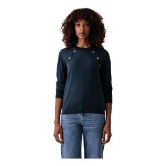 Patrizia Pepe Strickpullover mit Rundhalsausschnitt - - Knitwear - Damen - Blau - S