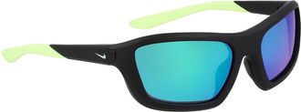 Nike Brazer Rechteckig-Sonnenbrille f&uuml;r Herren, Sport (Schwarz/Gr&uuml;n)