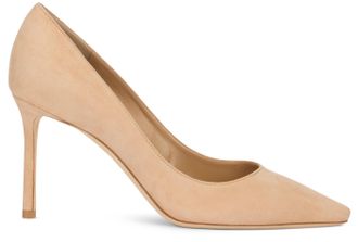 Jimmy Choo London Womens Pumps Romy 85 Chai Suede Leather High Heel Shoes