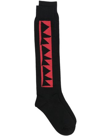 Comme Des Garçons chaussettes en maille intarsia - Noir