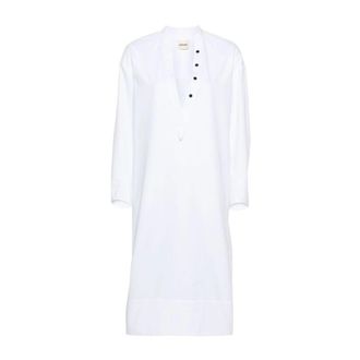 Khaite Wei&szlig;e Shift Midi Kleid mit Kn&ouml;pfen - - Dresses - Damen - Wei&szlig; - 3XS