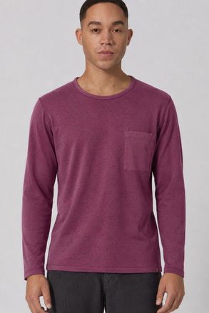 Hempage Hempage Herren vegan Langarmshirt Mit Brusttasche Weinrot