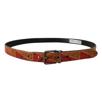 Dolce & Gabbana Homme, Accessoires, Multicolore, Taille: 90 CM Ceinture en peau de serpent python