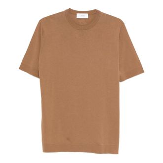 Lardini Homme, Pulls, Brun, Taille: XL T-shirt col rond c&ocirc;tel&eacute;