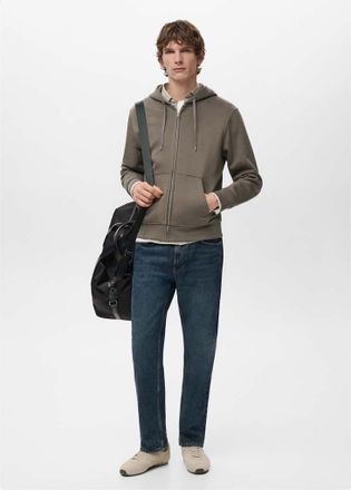 Mango Sweat-shirt zipp&eacute; &agrave; capuche marron moyen - Homme - XXL - MANGO MAN