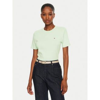 Tommy Hilfiger T-Shirt WW0WW40587 Gr&uuml;n Slim Fit