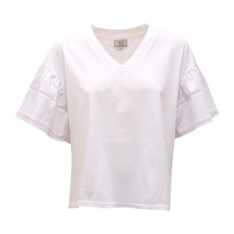 Woolrich Femme, Tops, Blanc, Taille: 40 FR T-shirt &agrave; col en V