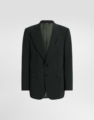Dolce & Gabbana Sakko Einreihig In Mikroripp-optik - Mann Anz&uuml;ge Und Blazer Gr&uuml;n 52
