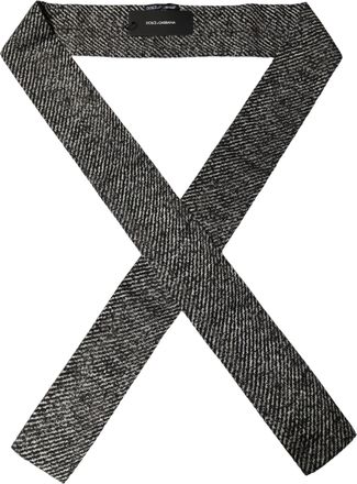 Dolce & Gabbana Herringbone Tweed Silk Scarf - Black