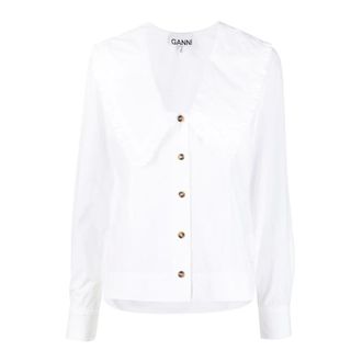 Ganni Damen, Blusen & Hemden, Wei&szlig;, LGr&ouml;&szlig;e