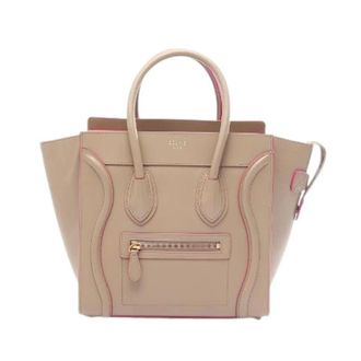 Celine Pre-owned Luggage Micro Shopper Leather Tote Bag - Femme - Pre-owned - Beige - Taille: ONE Size