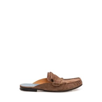 Marni Wildleder-Sabot mit Fransenbesatz - - Shoes - Herren - Braun - 44 EU