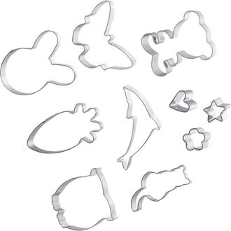BESTONZON Ausstechformen Edelstahl 10 Stück Kleiner Ebene Ausstecher Hasenkopf Stil Keksausstecher Keksformen Plätzchenform Kuchenform für Kinder Backen Kinderp
