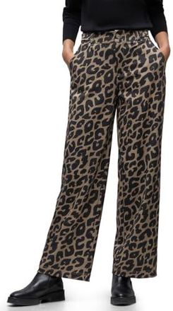 Street One Pantalon Leo à Jambe Large pour Femme, Marron Soie, 101,6 x 76,2 cm (l x L)