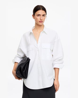 Arket Utility-Hemd Aus Baumwolle -Wei&szlig;