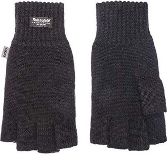 Eem Fashion EEM gants femme demi-doigts, laine douce, doublure thermique Thinsulate, demi-doigts, noir L/XL