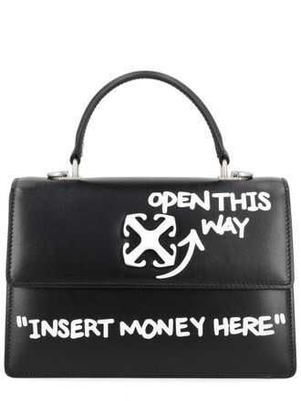 Off-white Womens Handbag Jitney 1.4 Black Calf Leather Handbags Hand Bags