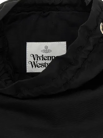 Vivienne Westwood Moir&eacute; Viscose Drawstring Bucket Bag - Black