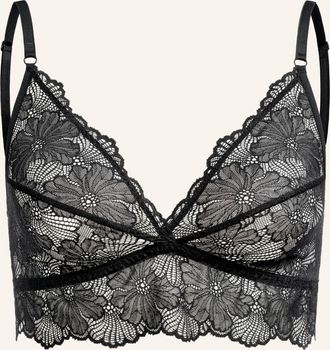 erlich textil Erlich Textil Classy Lace B&uuml;gelloser Spitzen Triangel-Bh Mittlerer Halt Aus Recyceltem Polyamid - Verstellbare Tr&auml;ger schwarz