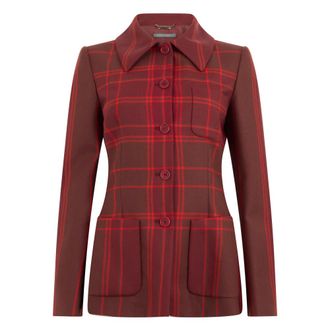 Alberta Ferretti Karierter Jacke - - Jackets - Damen - Rot - S