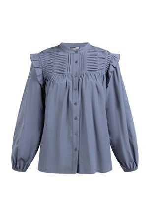 Dreimaster Dreimaster Langarmbluse Damen Grau-Blau