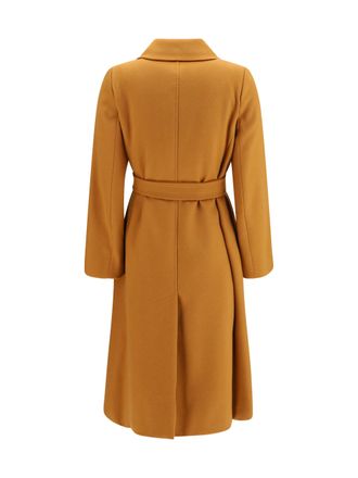 Max Mara Womens Double Breasted Wool Coat Caramello Fleece Ovis Aries