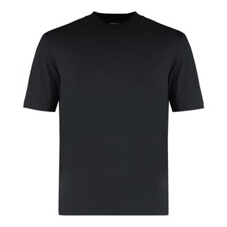 Ermenegildo Zegna Homme, Tops, Noir, Taille: 3XL T-shirt en soie et coton