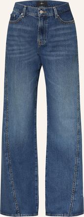7 For All Mankind Wide Leg Jeans Twisted Lotta Mit Nieten blau