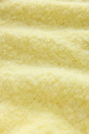 Next Strickpullover Gerippter, lang&auml;rmeliger Boucl&eacute;-Polopullover (1-tlg)