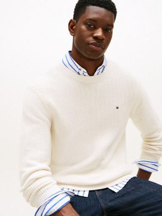Tommy Hilfiger Rundhalspullover RWB RIB CREW NECK mit Kontrast-Details